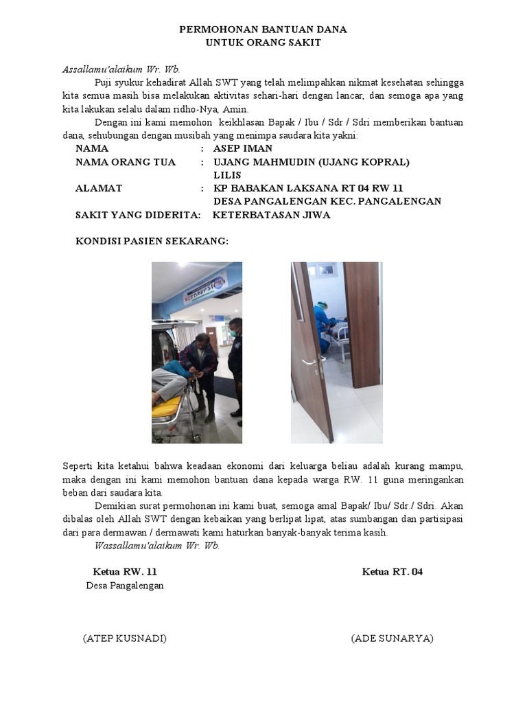 Proposal Penggalangan Dana Asep Iman (Pak Manaf) 22-08-2022 | PDF