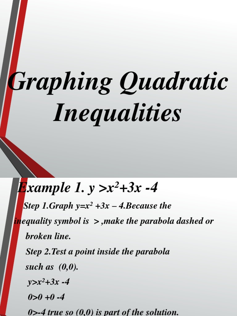 Graphing Quadratic Inequalities | PDF | Mathematical Concepts ...