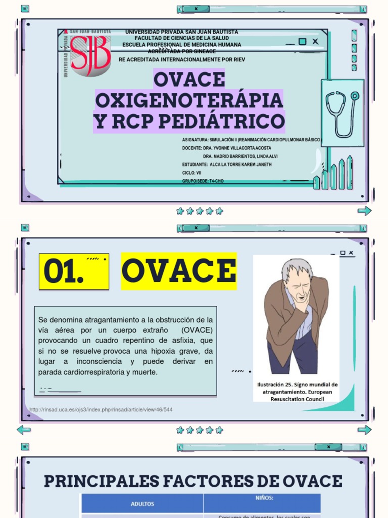 OVACE y RCP en Pediatría | PDF | Reanimación cardiopulmonar | Paro cardíaco