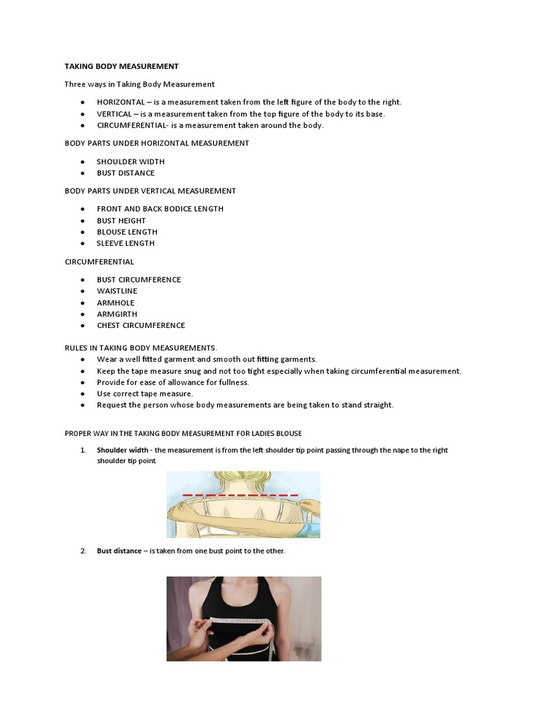 Taking Body Measurement | PDF | Science & Mathematics