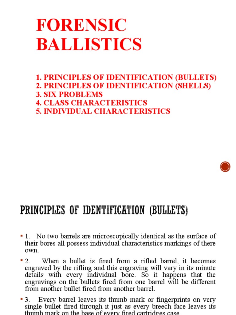 Lesson 4 - Forensic Ballistics | PDF | Caliber | Bullet