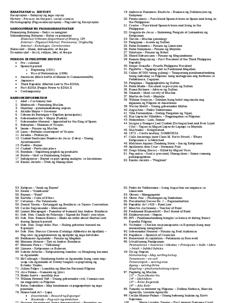 LET SocSci PhilHis Reviewer | PDF | Philippines | Former Spanish Colonies