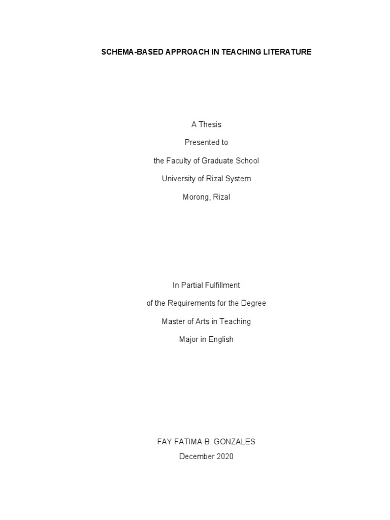Edited Schematic Based Approach in Teaching Literature | PDF | Reading ...