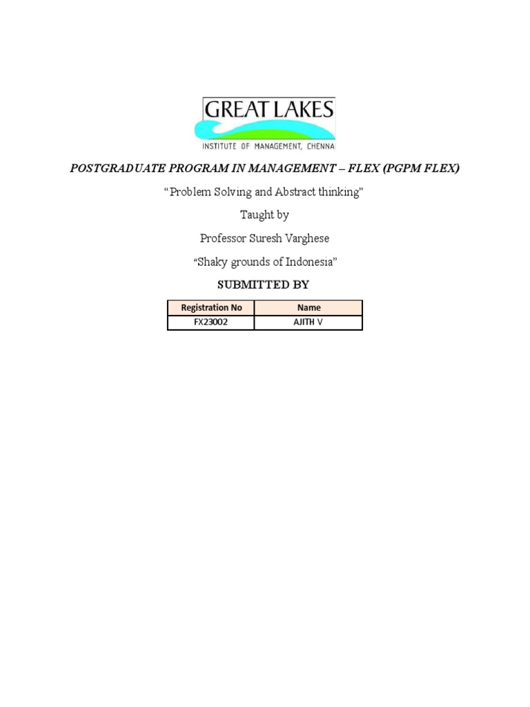 Shaky Grounds of Indonesia Case Analysis - Fx23002 - Ajith V | PDF