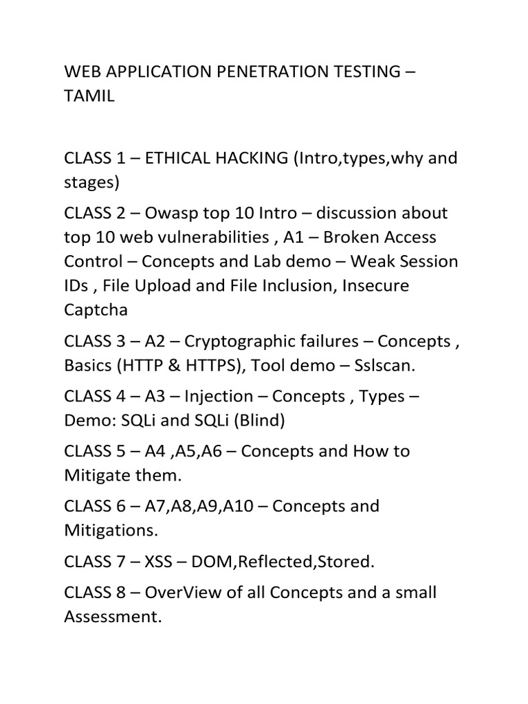 Web Application Penetration Testing - Tamil | PDF