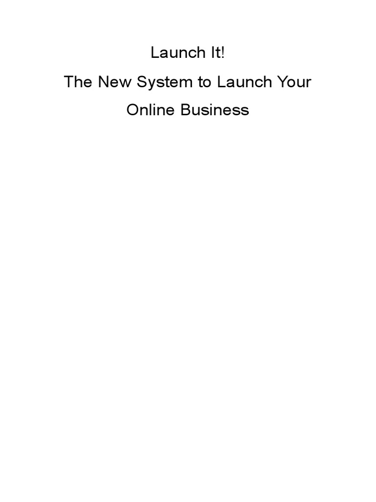 Launch It Book PDF | PDF | Cost Of Living | Affiliate Marketing