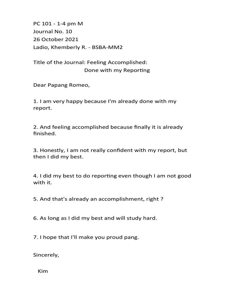 Journal 10 - Ladio | PDF