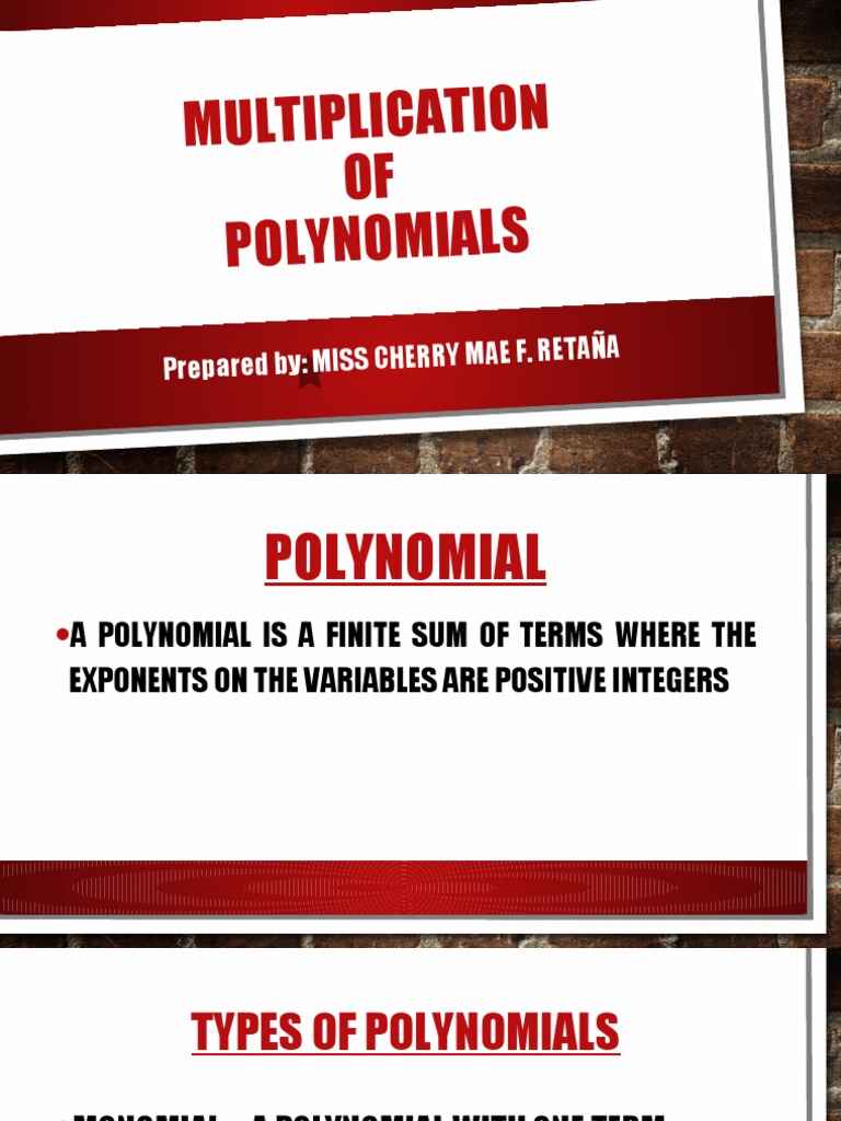 Multiplication of Polynomials | PDF