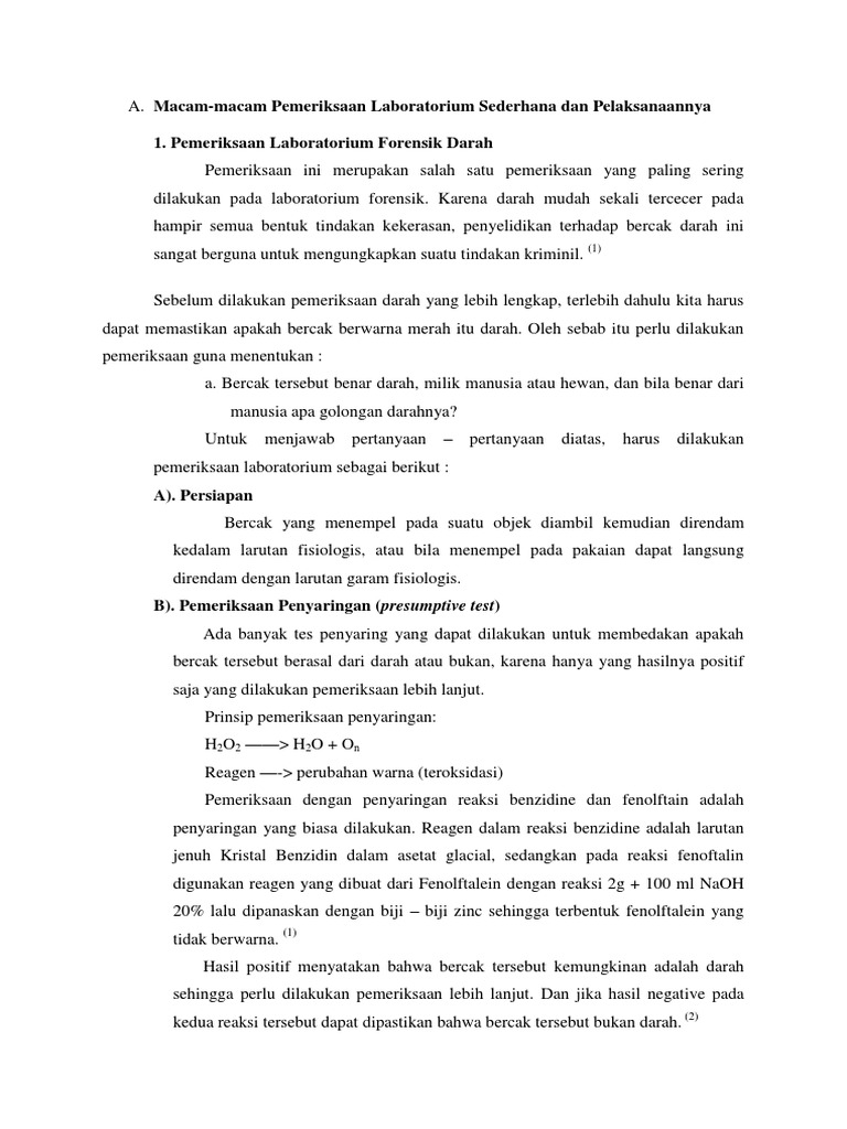 Definisi Pemeriksaan Laboratorium Sederhana PDF Free | PDF
