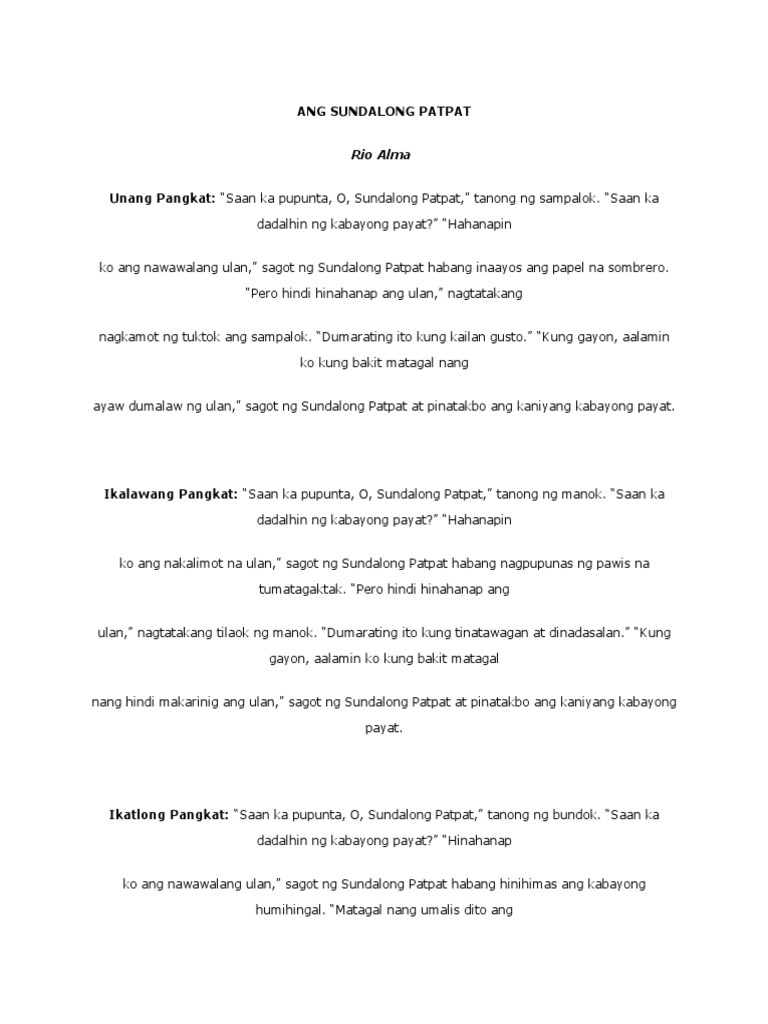 Sundalong Patpat - 1 | PDF