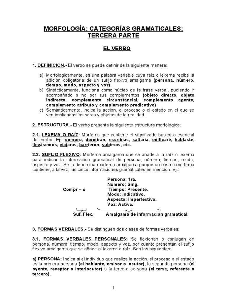 Verbo Pdf Verbo Objeto Gramática