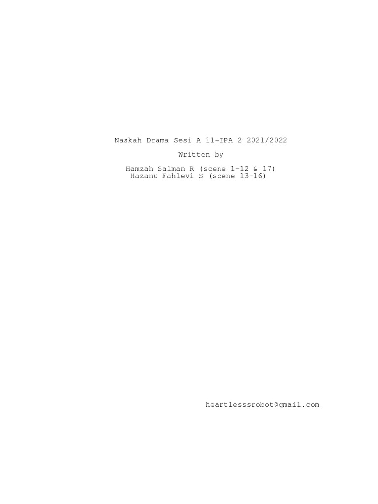 Naskah Drama - Sesi A 11-IPA 2 2021-2022 | PDF