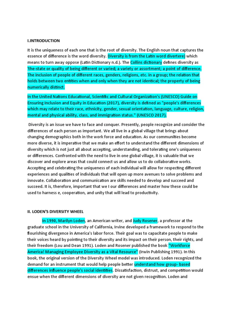 Chapter 1 Understanding Diversity | PDF | Disability | Multiculturalism