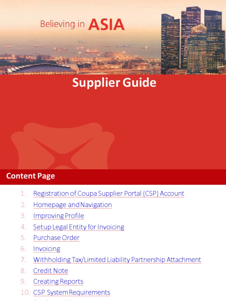 Coupa Supplier Portal User Guide | PDF | Invoice | Point Of Sale