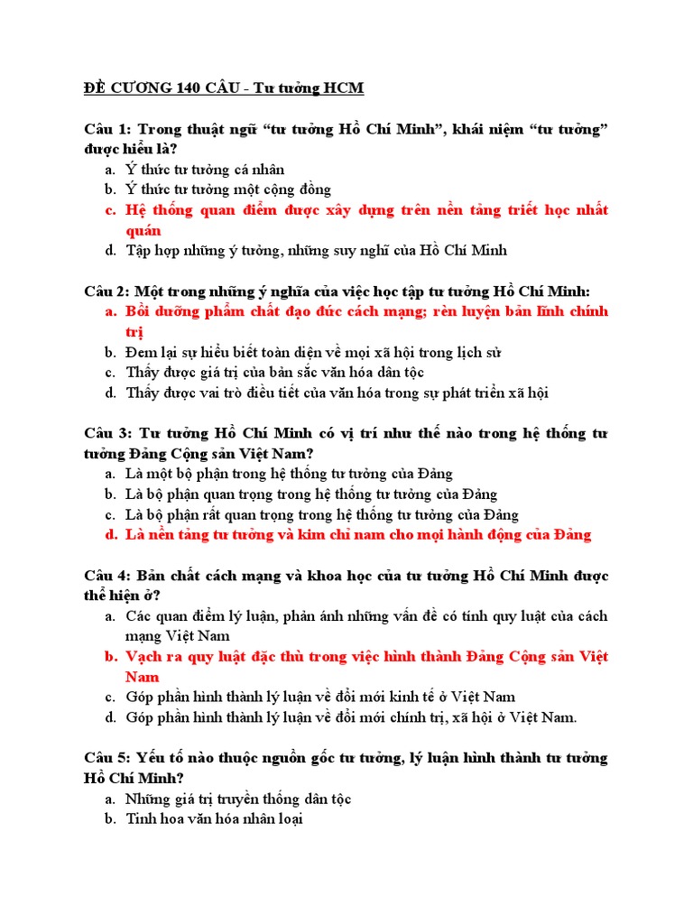 TT HCM 140 CÂU | PDF