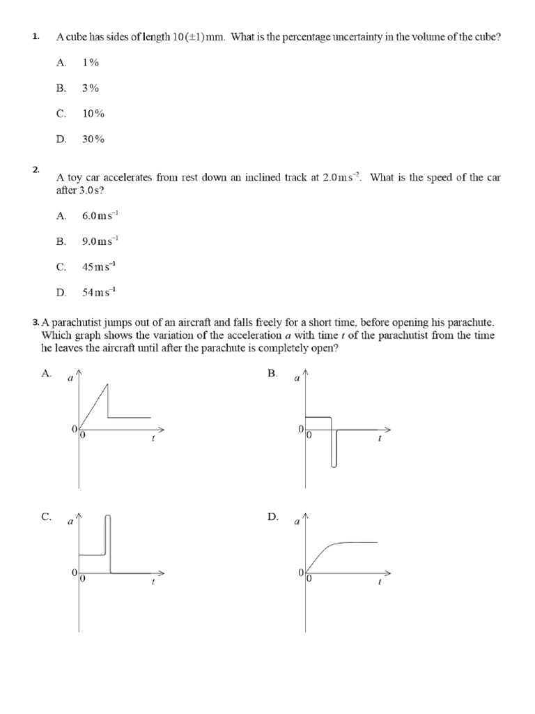 IB Physics SL Practise Worksheet | PDF | Potential Energy | Kinetic Energy