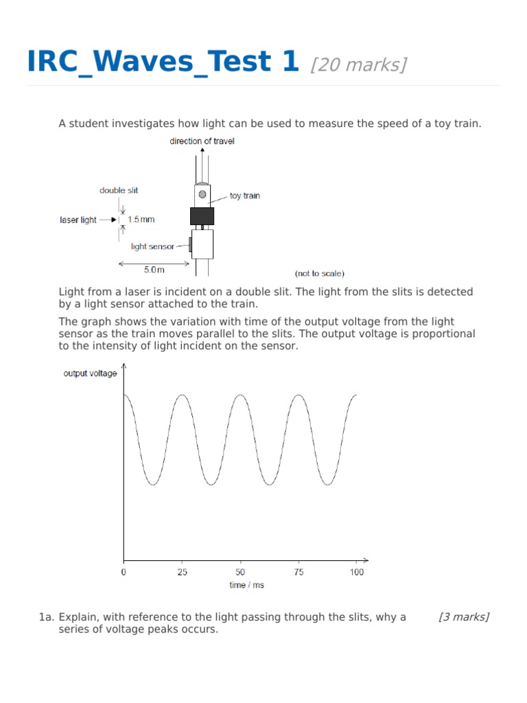 IB Physics Waves Worksheet With MS | PDF | Waves | Physical Phenomena