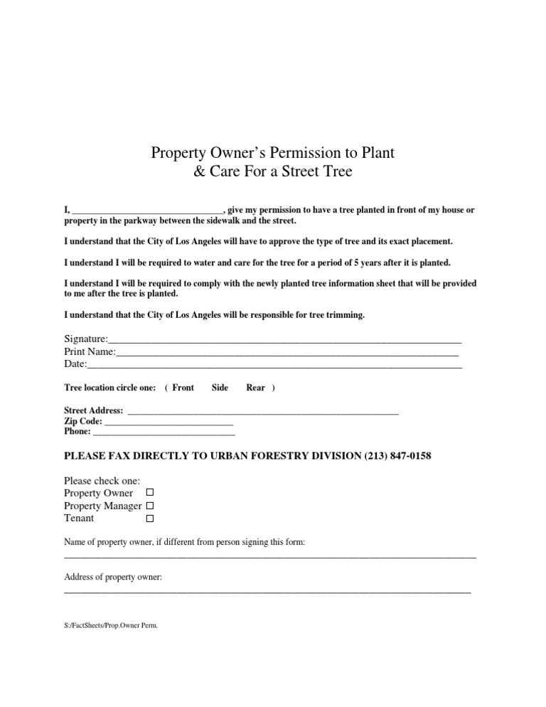 Street Tree Planting Permission Form | PDF