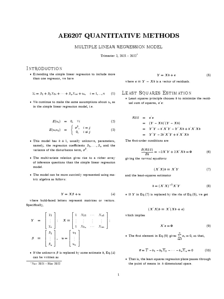 L3 Mlrm Download Free Pdf Ordinary Least Squares Regression Analysis 