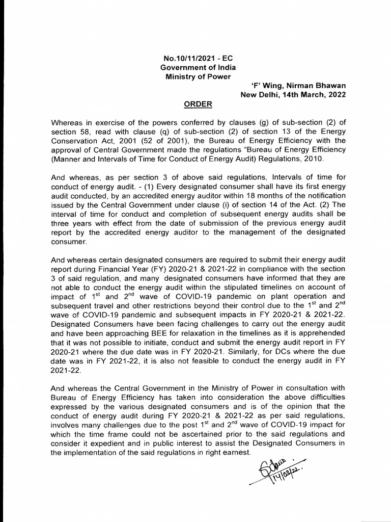 MEA Extension Order 2022 | PDF | Audit | Government