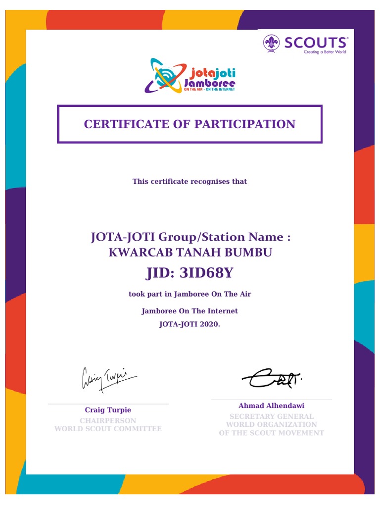 Jota Joti Certificate 2020 Kwarcab | PDF