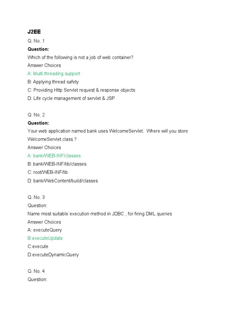 J2ee Amost Ans | PDF | Spring Framework | Software Development