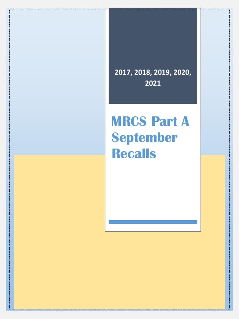 MRCS Recalls Sept 2017-2021 | PDF | Knee | Thyroid