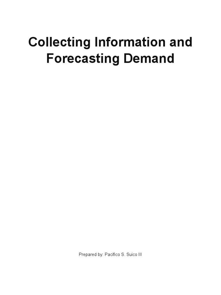 Collecting Information and Forecasting Demand | PDF | Survey ... Collecting Information and Forecasting Demand | PDF | Survey ...