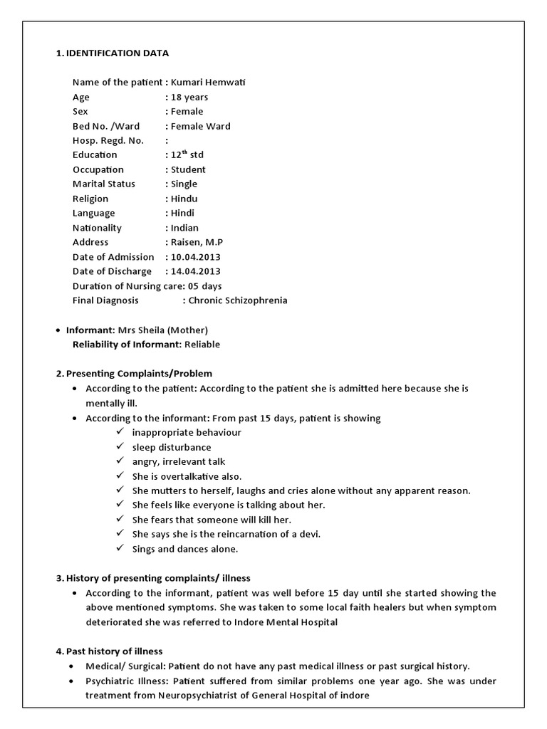 Psychiatric Case Report of 18-Year-Old Female Patient Diagnosed with ...