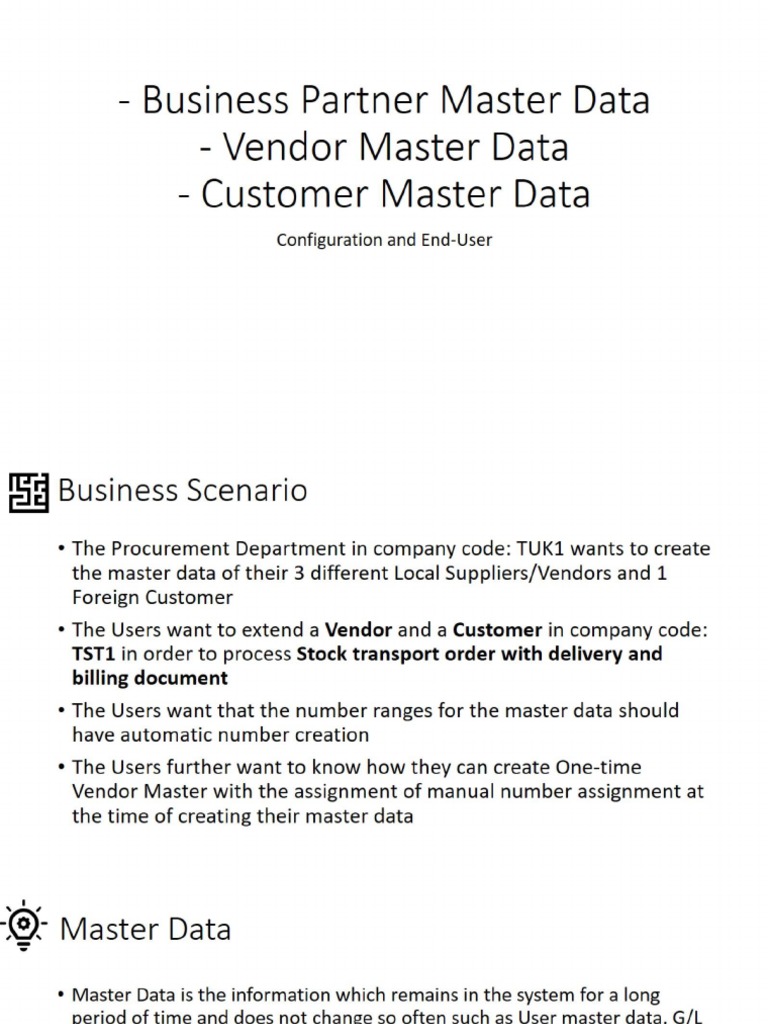 161 - Vendor Master Data - Useful | PDF