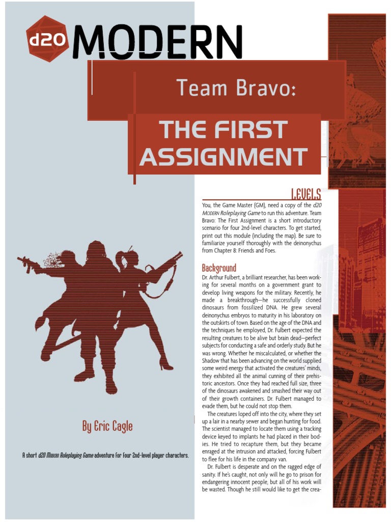 d20 Modern LVL 2 Team Bravo - The First Assigment | PDF | D20 System ...