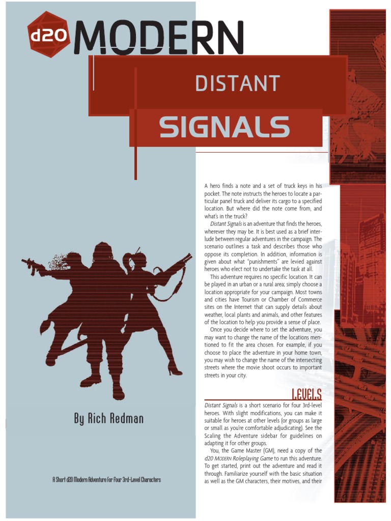 d20 Modern LVL 3 Grim Transmissions - Distant Signals | PDF | D20 ...