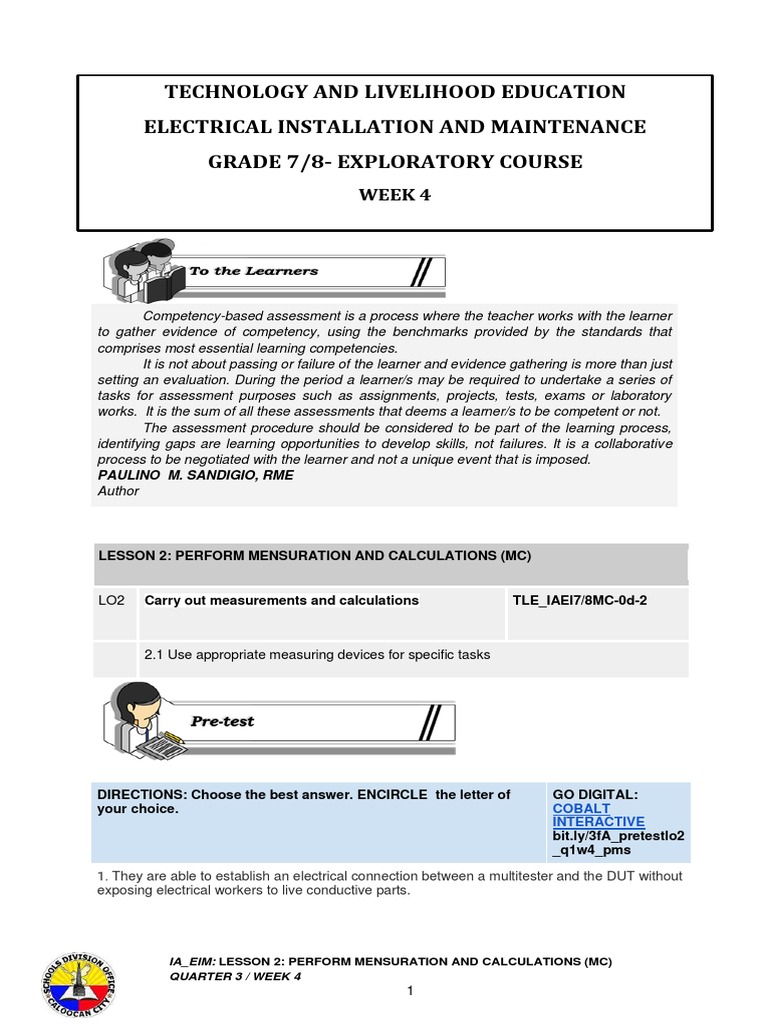 7 8 Tle Eim Week 4 | PDF | Electronics | Electrical Equipment