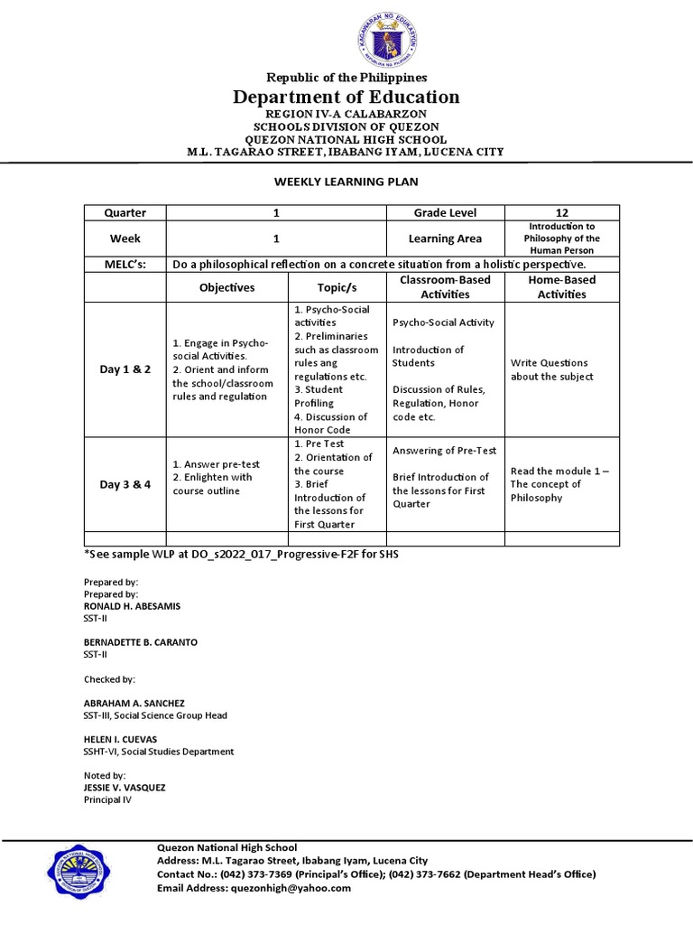Wlp Week 1 4 Pdf Concept Science
