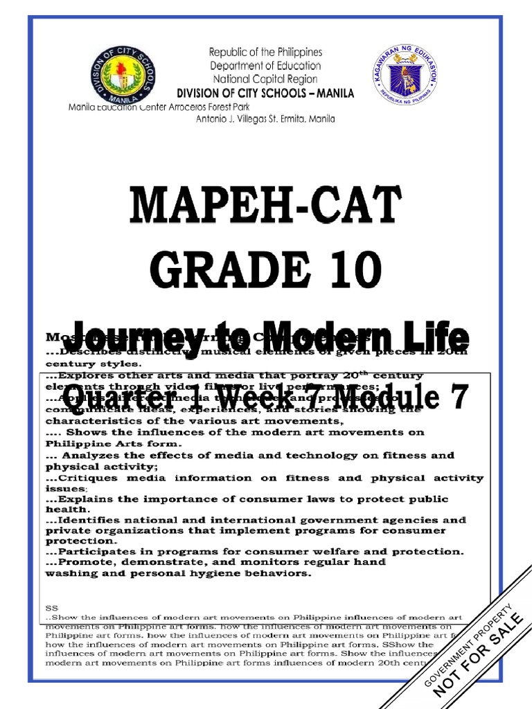 MAPEH-10-Q1-W7-MODULE | PDF | Hand Washing | Wash