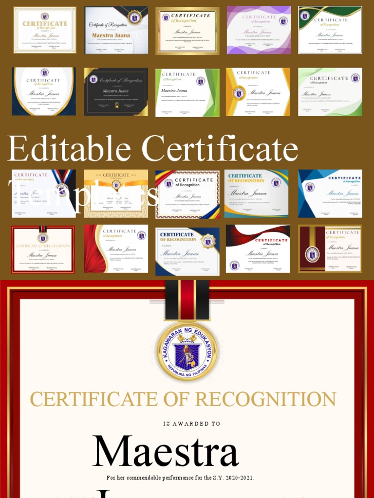 Certificate Templates by Maestra Juana | PDF