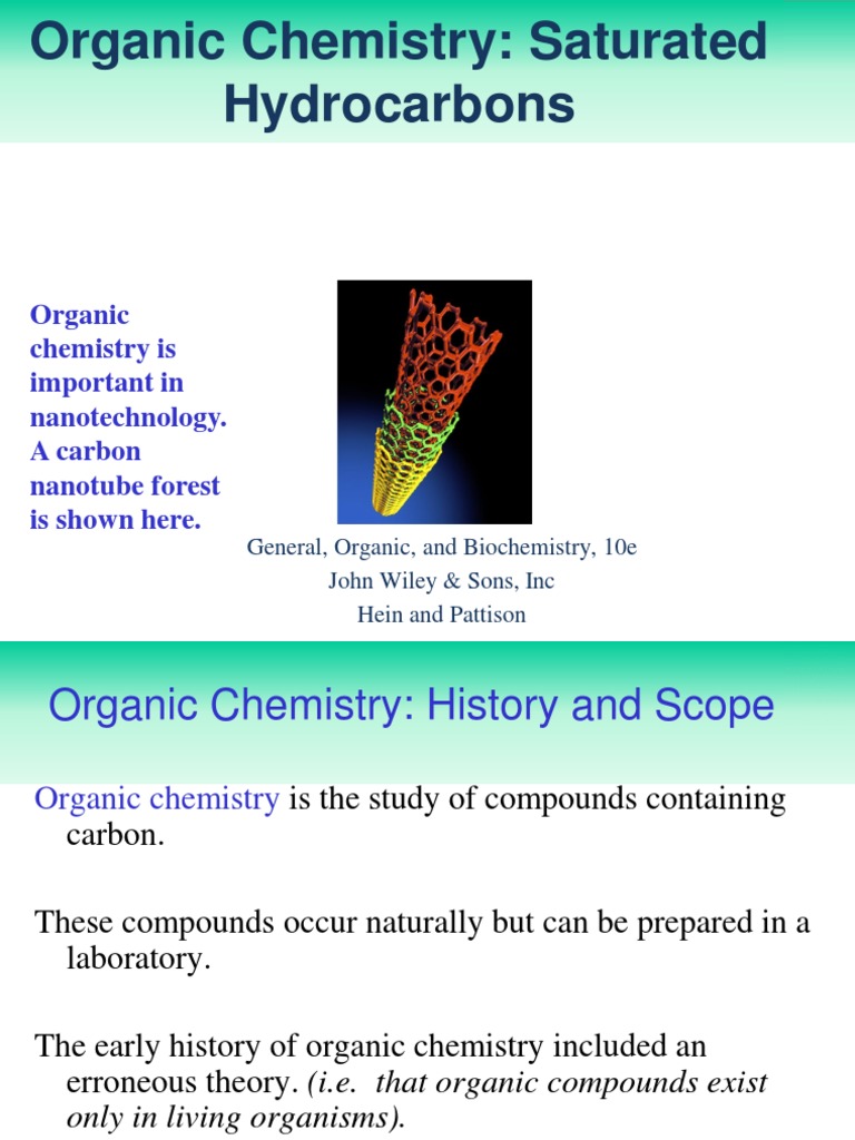 Lecture 1 Saturated Hydrocarbons | PDF | Alkane | Chemical Reactions