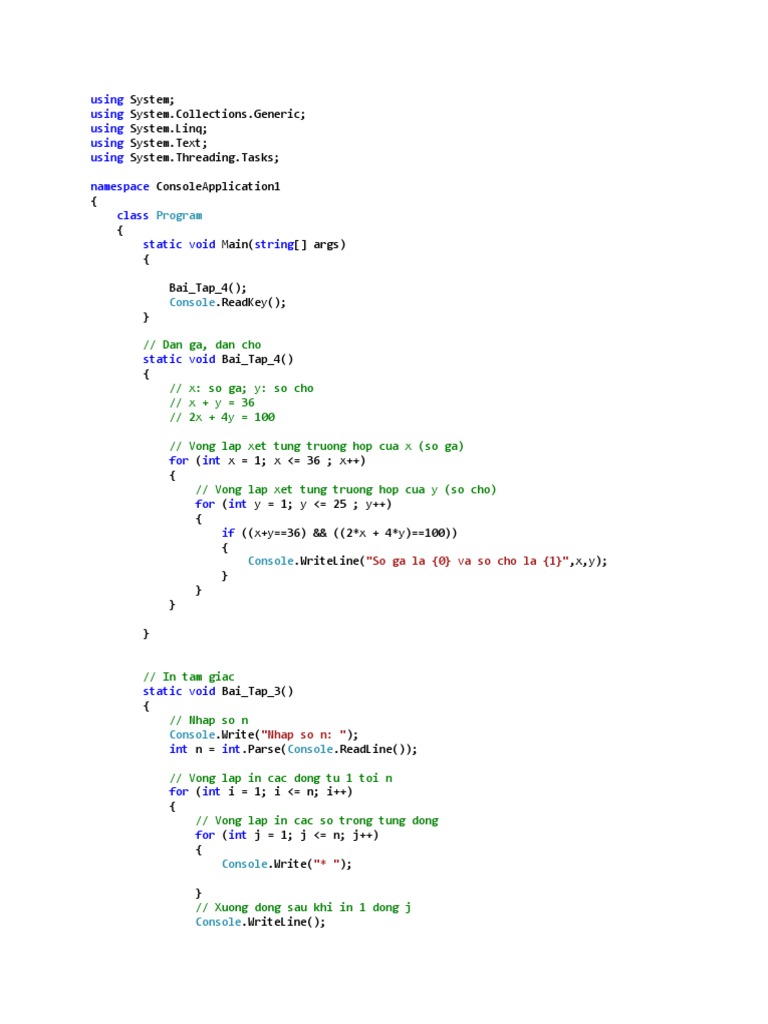 Bai Tap C# 6 | PDF | Object Oriented Programming | Programming Paradigms
