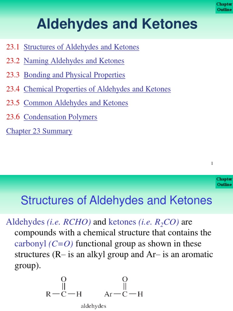 Lecture 4 Aldehydes and Ketones | PDF | Aldehyde | Ketone
