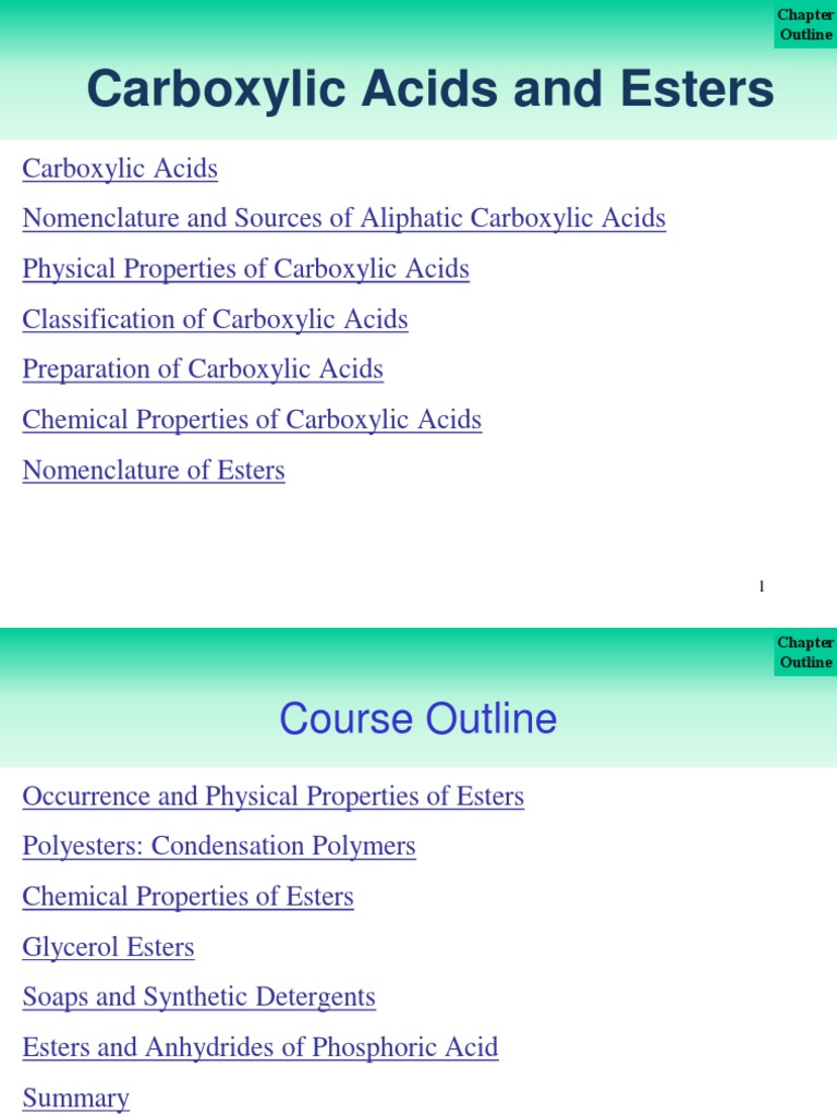 Lecture 5 Carboxylic Acids and Esters-2 | PDF | Ester | Triglyceride