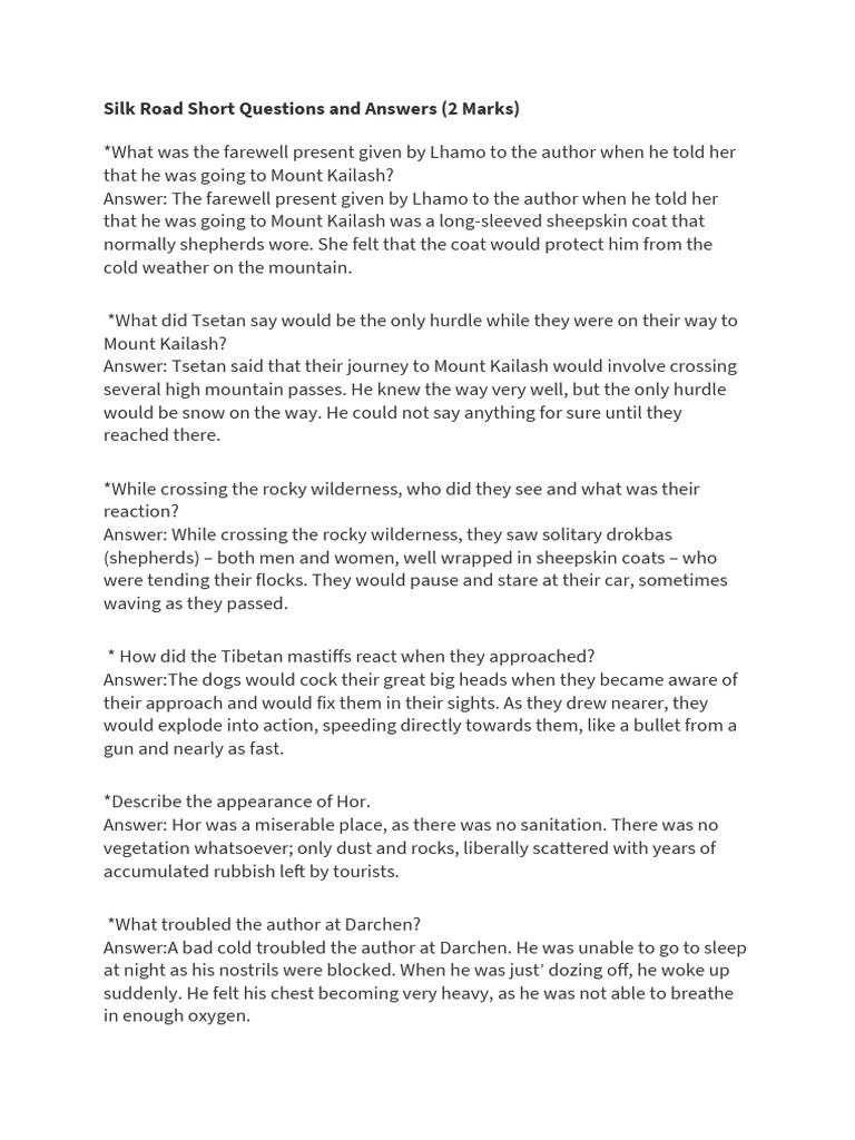 Silk Road: Key Questions and Answers | PDF | Social Science | Art