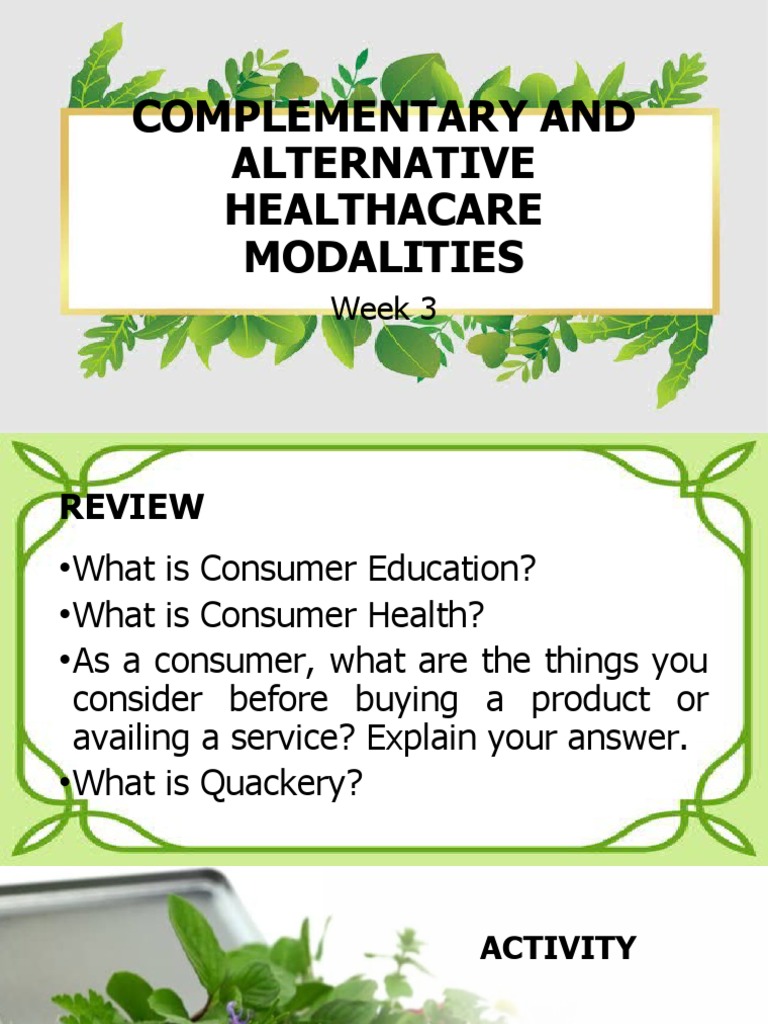 Complementary and Alternative Healthacare Modalities | PDF ...