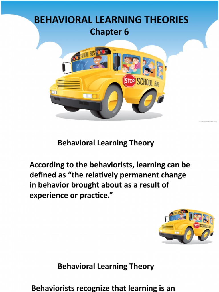 Chapter 6 Behavioral Learning Theories | PDF | Classical Conditioning ...