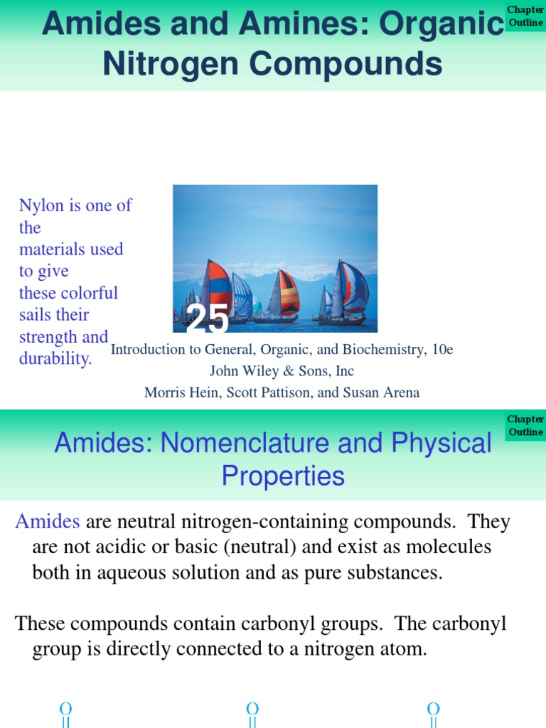 Amides and Amines: Properties & Nomenclature | PDF | Amine | Amide