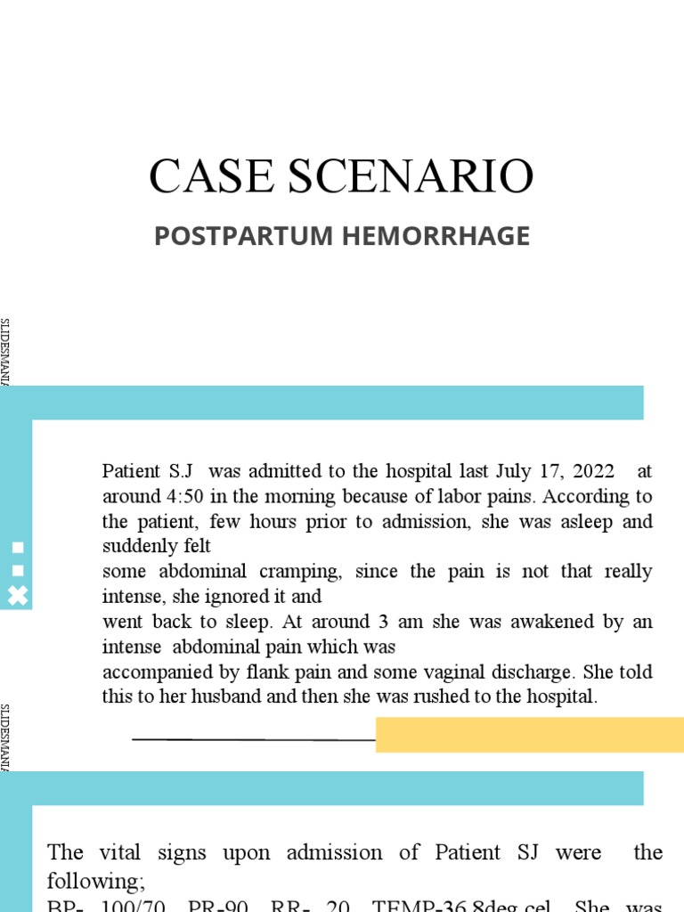 Case Scenario PPH | PDF | Childbirth | Uterus