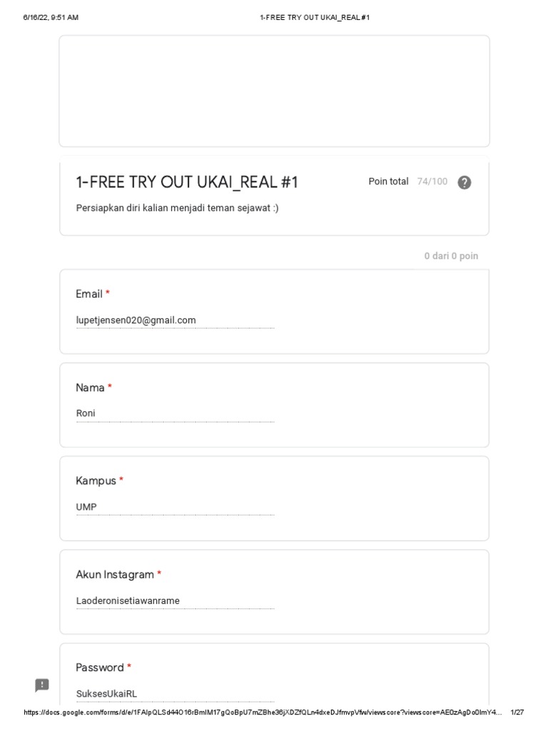 1-Free Try Out Ukai - Real #1 | PDF