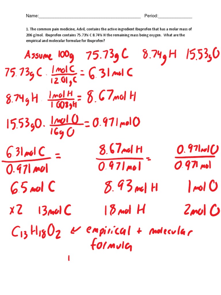 AP Stoichiometry Review Answer Key | PDF