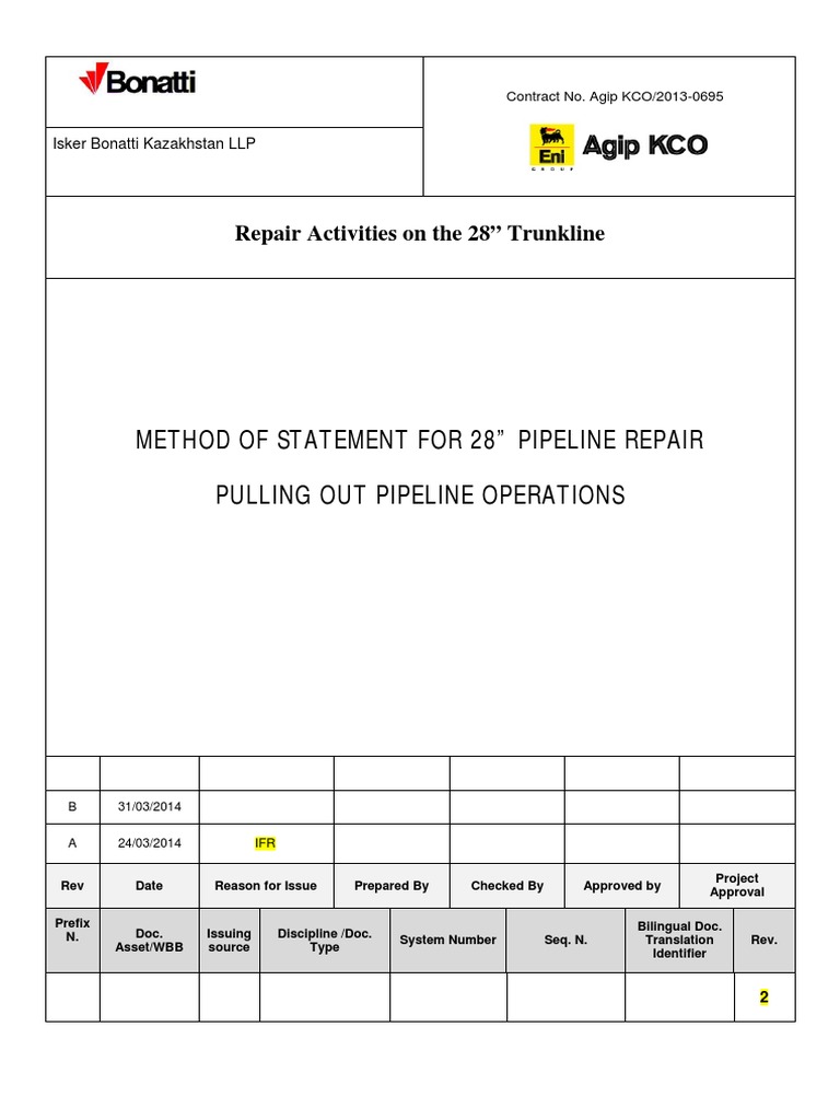 MS - Pulling Out Pipe r02 - 1 | PDF | Pipe (Fluid Conveyance) | Bending