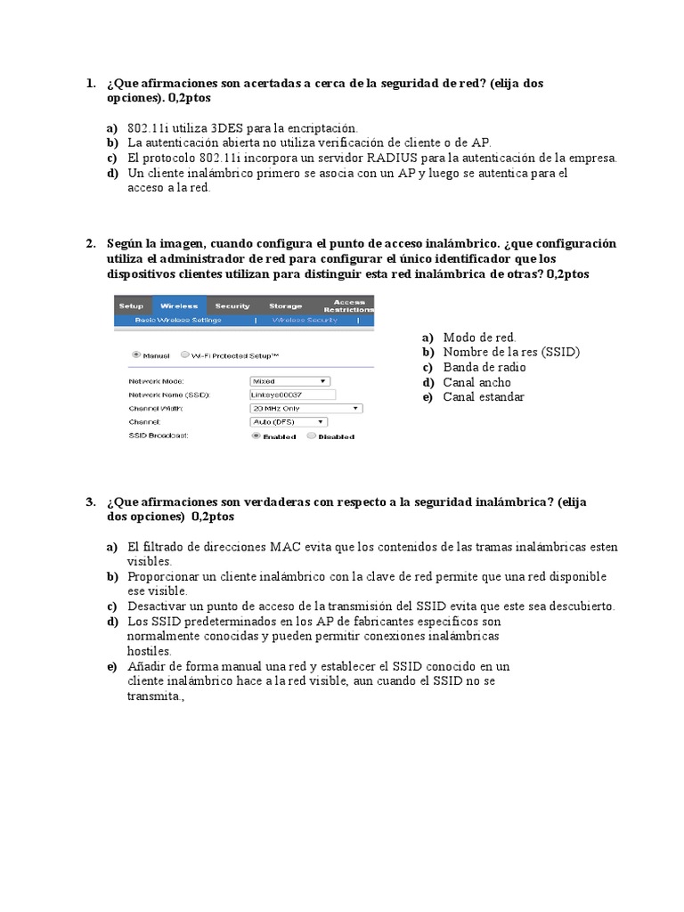 Exam Redes | PDF | Ieee 802.11 | Punto de acceso inalámbrico