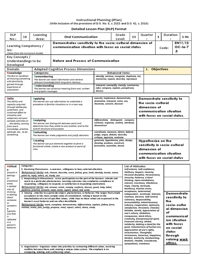 10 Demonstrates Sensitivity To The Socio-Cultural Dimension of ...